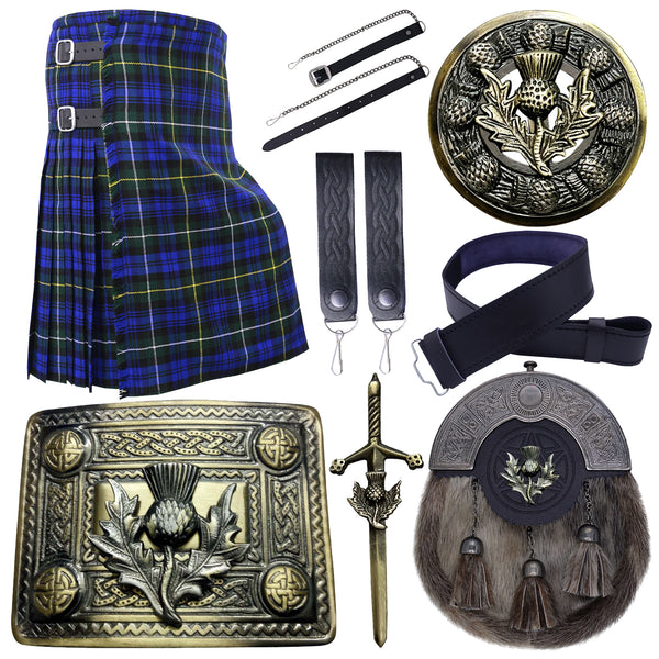 IKP Scottish Kilts For Men - 7 pieces Kilt Set - Tartan Kilt Highland ...