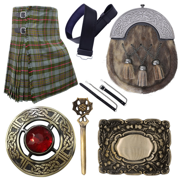 Men's Scottish Kilts 6 pieces Set-Traditional Highland Wear Full dress ...